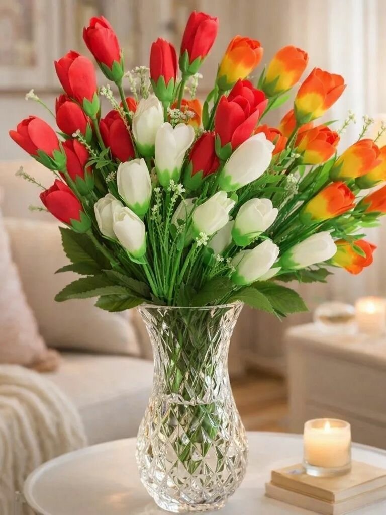 Крокусы искусственные подснежники тюльпаны 3шт. букет