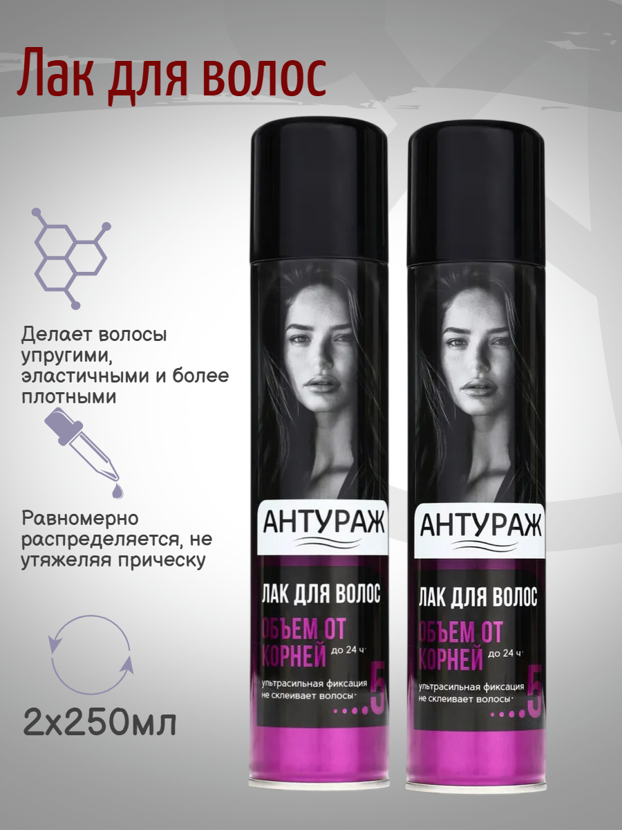 Лак Объём от корней ультрасильная фиксация (5), 250 мл 2шт