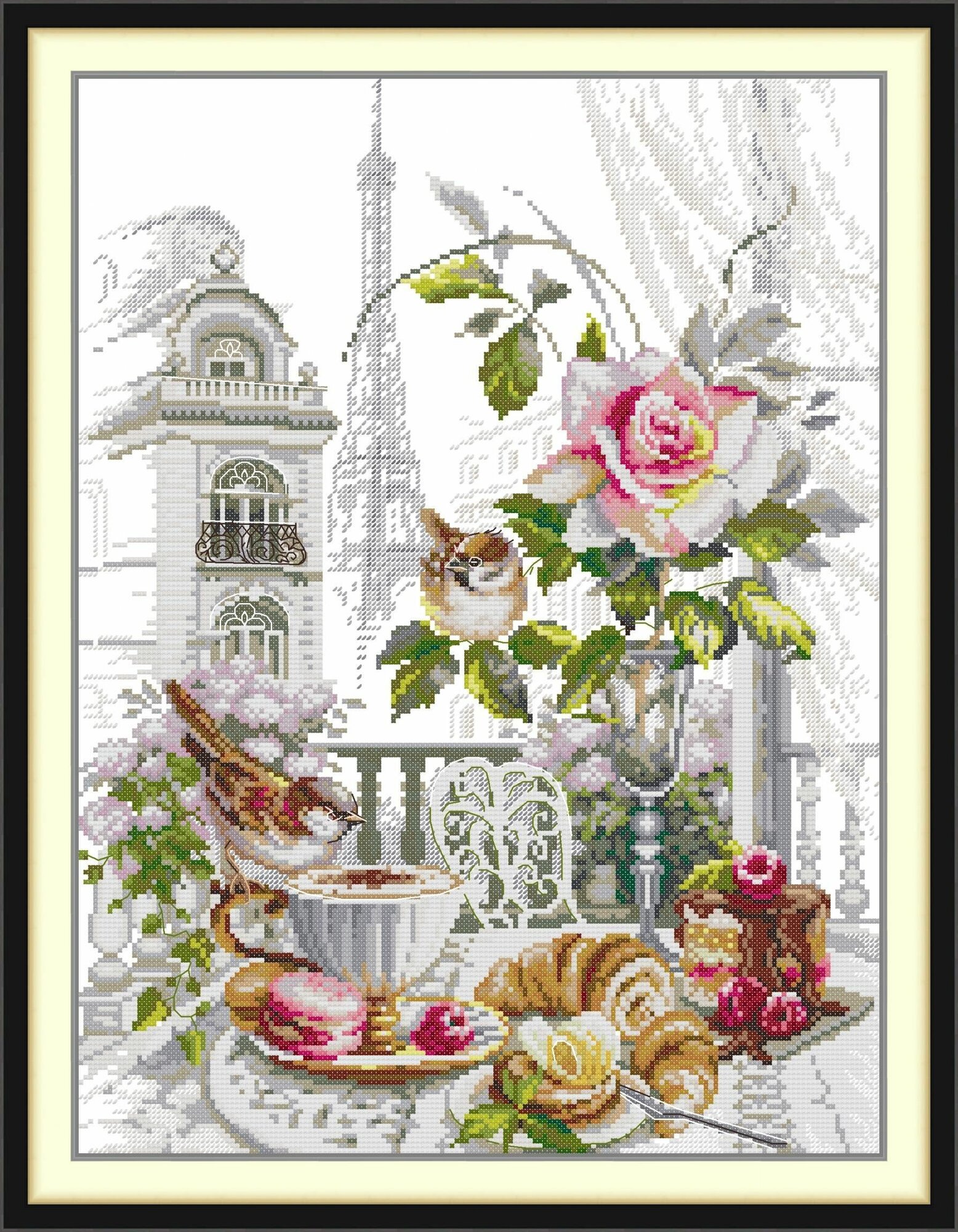 Эксклюзивный набор NKF для вышивки крестом 47x61 см Утро в Париже на 11CT