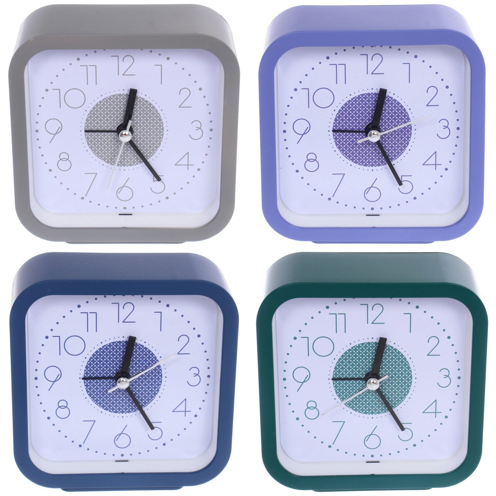 Будильник настольный «Авалон» 10х10х4,3 см, разноцветный принт, пластик/металл, аналоговый циферблат