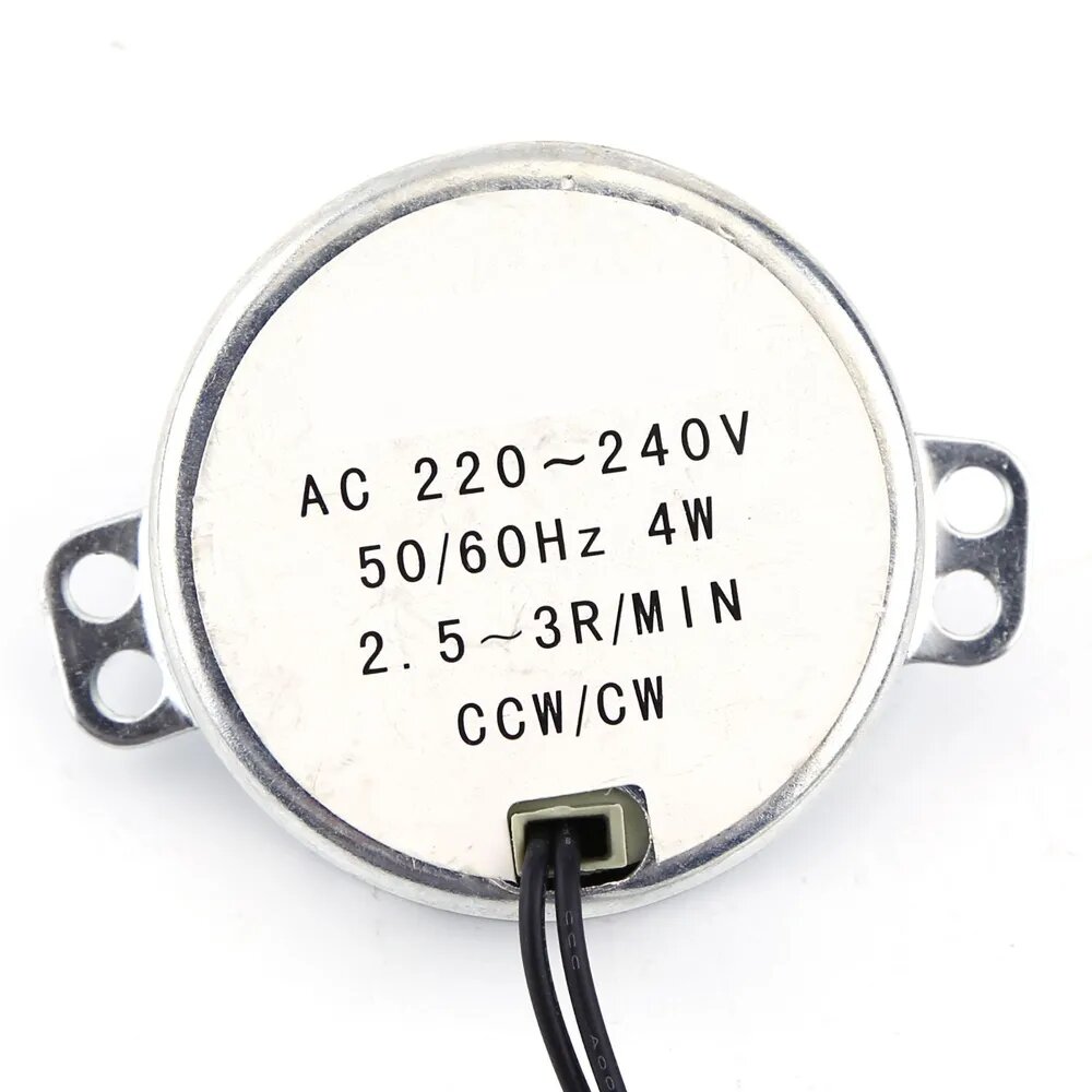 Синхронный двигатель 220-240В 4Вт мотор-редуктор CW/CCW 2.5-3об/мин для вентилятора микроволновки игрушек освещения