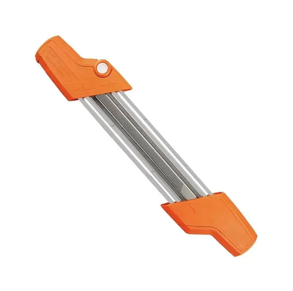 Заточка для пильных цепей 4,8 мм c шагом 3/8" P. на бензопилу. В комплект точилки для пилы цепной при заточке зубьев входит державка, 2 круглых напильника и 1 плоский-hl