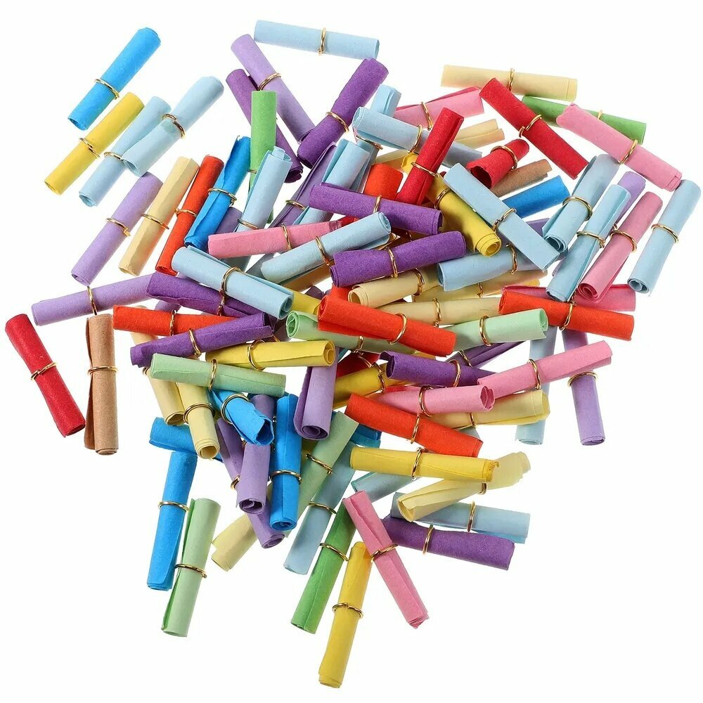 Мини Свитки 100 Штук, Разноцветная Бумага, Для Крафта и Создания