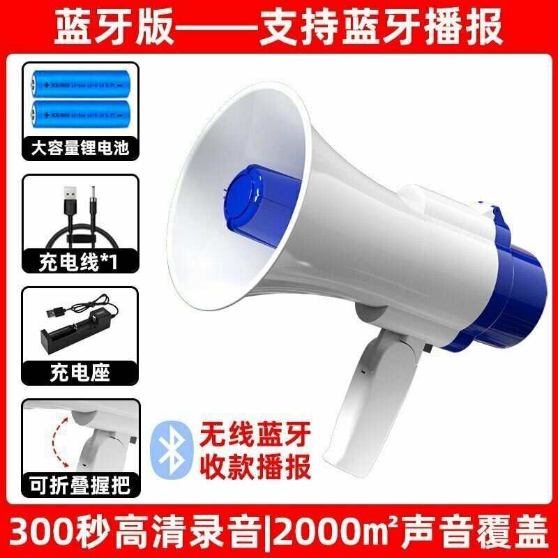 Портативная колонка, цвет: версия Bluetooth, запись за 300 секунд, двойная батарея, зарядное устройство