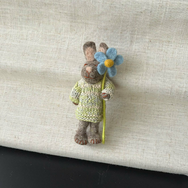 Милый кролик, подвеска из непальской шерсти, старый маленький овечка, брелок, сувенир, аксессуар для куклы, подвесной подарок