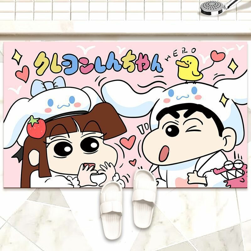 Коврик для чистки зубов с мультяшным Крейоном Шин-чаном, милый декор для ванной, коврик для входа в ванную, впитывающий коврик для ног