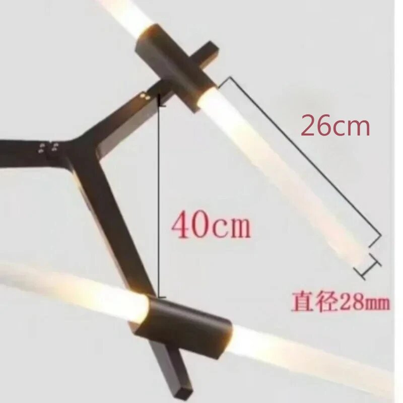 Одна стеклянная трубка для промышленных подвесных светильников «Спутник», Минималистичная креативная люстра в виде ветки дерева, лофт, ретро светодиодные подвесные светильники