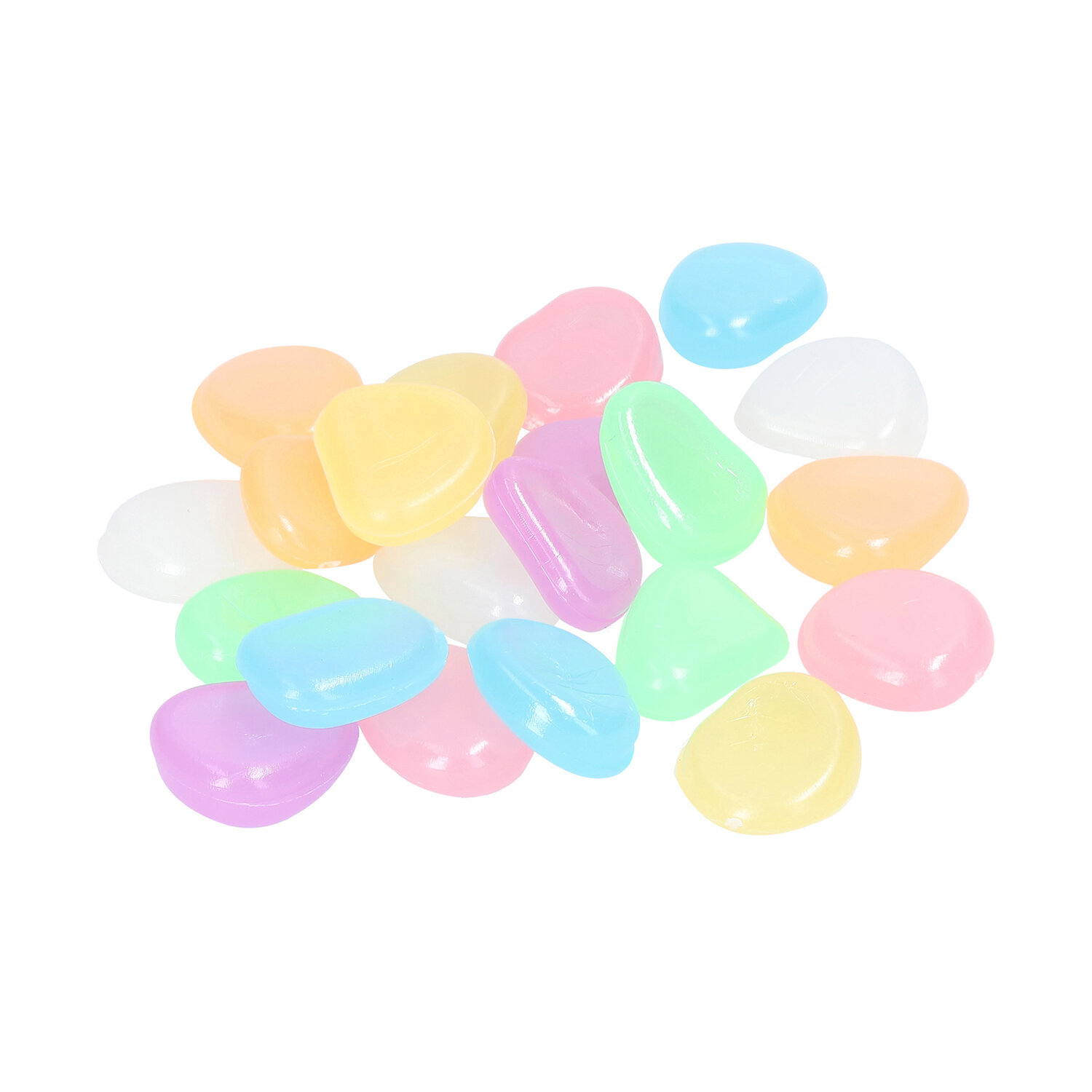 200 штук Искусственный Флюорит Камни для Садовых тропинок Аквариум Декор Растений Самосветящиеся Камни Сияющие в Темноте, Многоцветный Белый Голубой Зеленый, Размер 2-3 см, Материал Камень