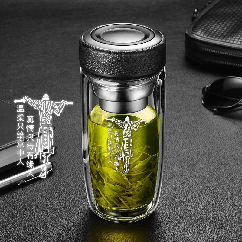 2025 Новый стеклянный стакан для воды, сверхбольшая емкость, высококачественный стакан для питья, домашний чайный стакан с разделением воды, стакан для заваривания чая