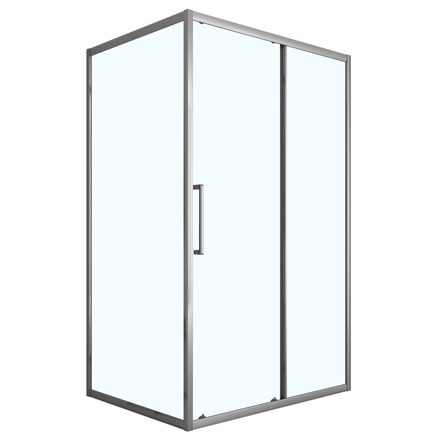 Душевое ограждение Loranto 120x90x190 раздвижная дверь, универсальная, прозрачное стекло 6 мм, профиль серый матовый (CS-AB02GG-129)