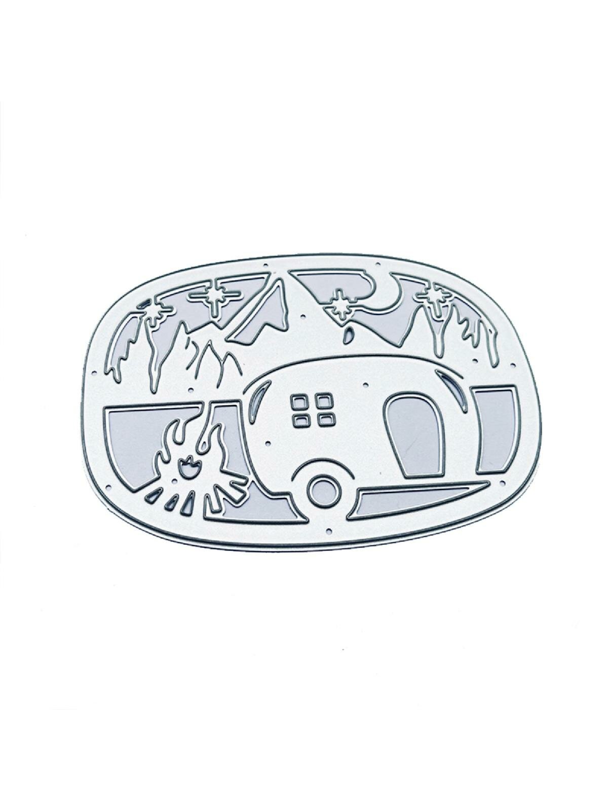 Кемпинг Автомобиль Горный Костер Металлические Режущие Штампы Трафарет Для Тиснения DIY Скрапбукинг Изготовление Поздравительных Открыток Альбом Шаблон Умирает Вырезать Форму Украшения Ремесла