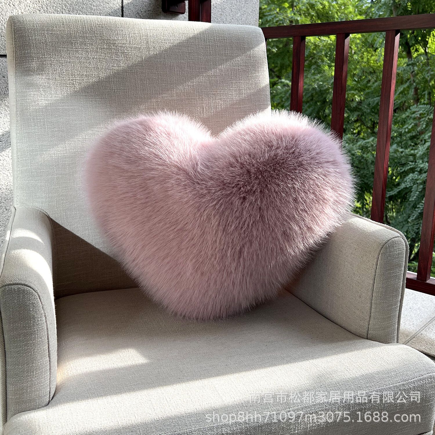 Трансграничная плюшевая подушка в форме сердца из искусственного меха лисы, плюшевая поясничная подушка для дивана в форме сердца, длинноворсовая, высококачественный милый подарок в форме сердца для свадеб.