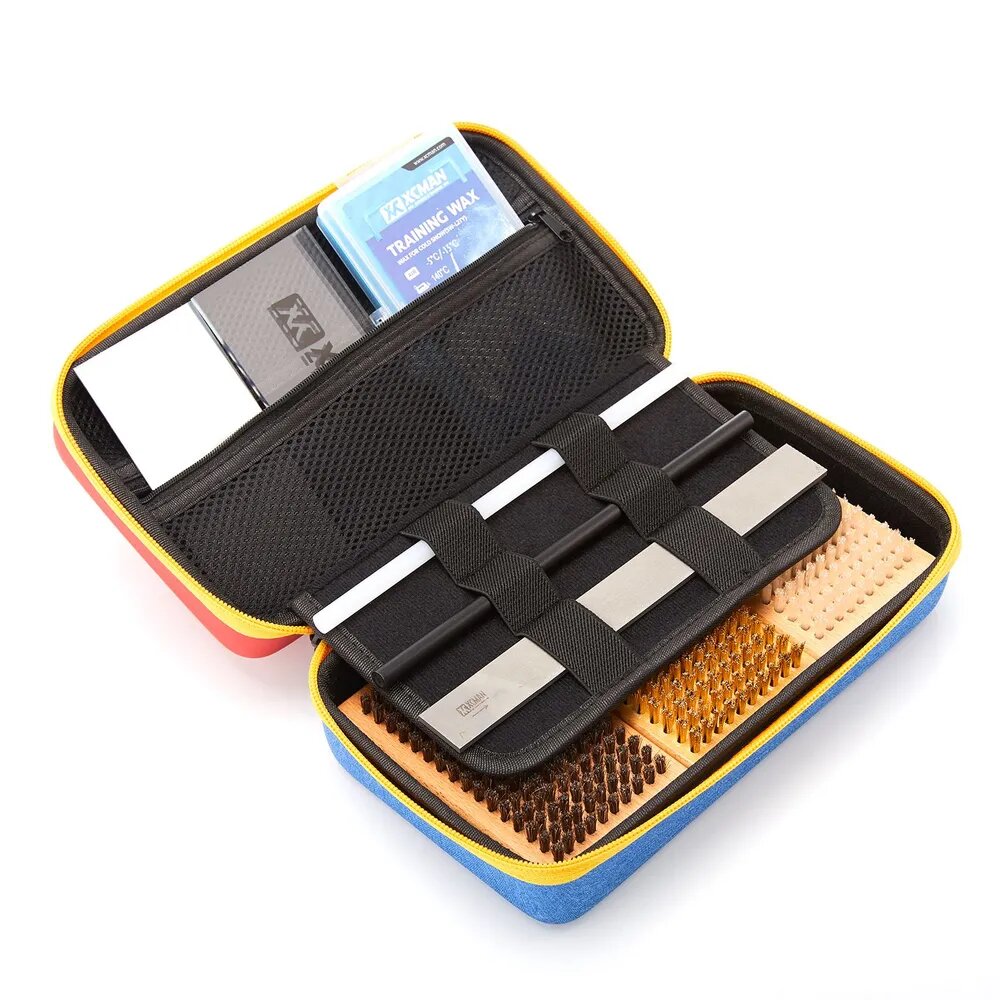 Набор инструментов для парафинирования и тюнинга лыж и сноуборда, включает в себя парафин, скребок, щетки