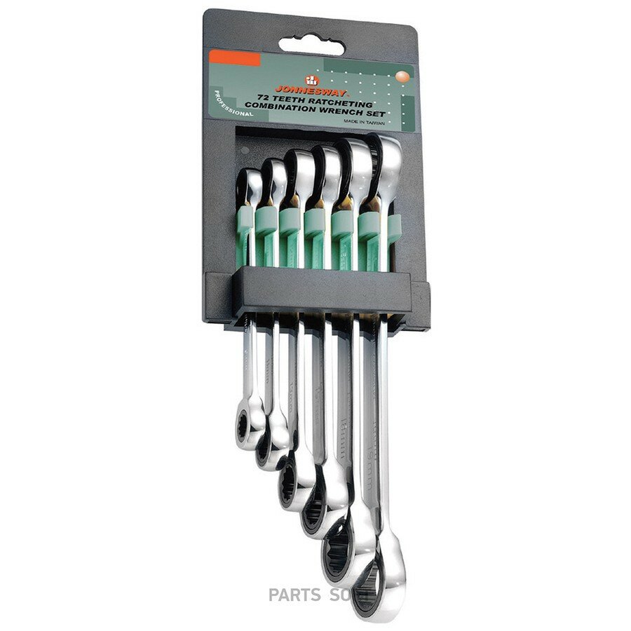 W68106S Набор ключей гаечных накидных трещоточных на держателе, 8-19 мм, 6 предметов от официального дистрибьютора, JONNESWAY, артикул W68106S