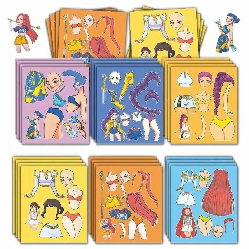 Наклейки для детей, набор наклеек Kpop Demon Hunters / Охотники на демонов Кей-ПОП 6шт.