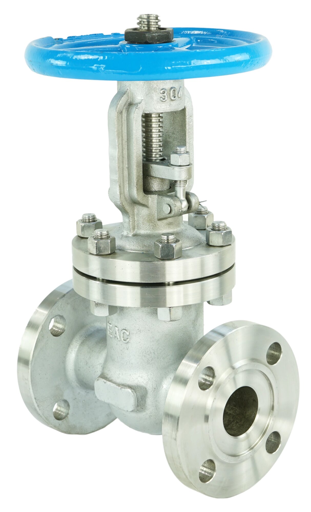 Задвижка клиновая 30нж76нж DN.ru Ду50 Ру63 фланцевая, клин - двухдисковый, шпиндель - выдвижной, корпус - нержавеющая сталь, уплотнение - металл, со штурвалом