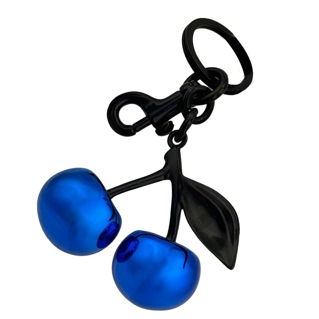 Синий брелок в форме вишни, Черный