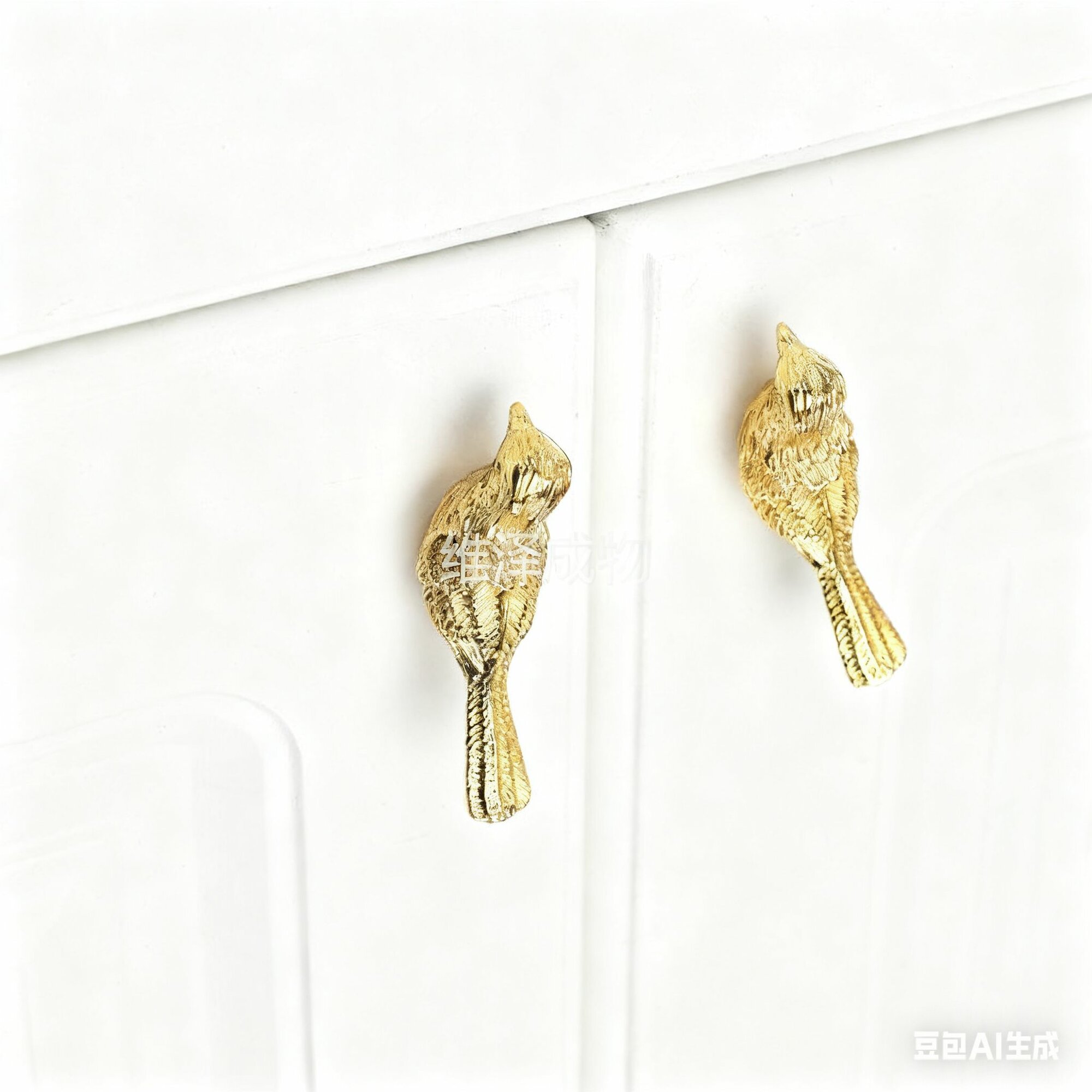 Ручки для мебели "Птичка" золотая (медь) декоративная ручка для шкафов, комодов, ящиков