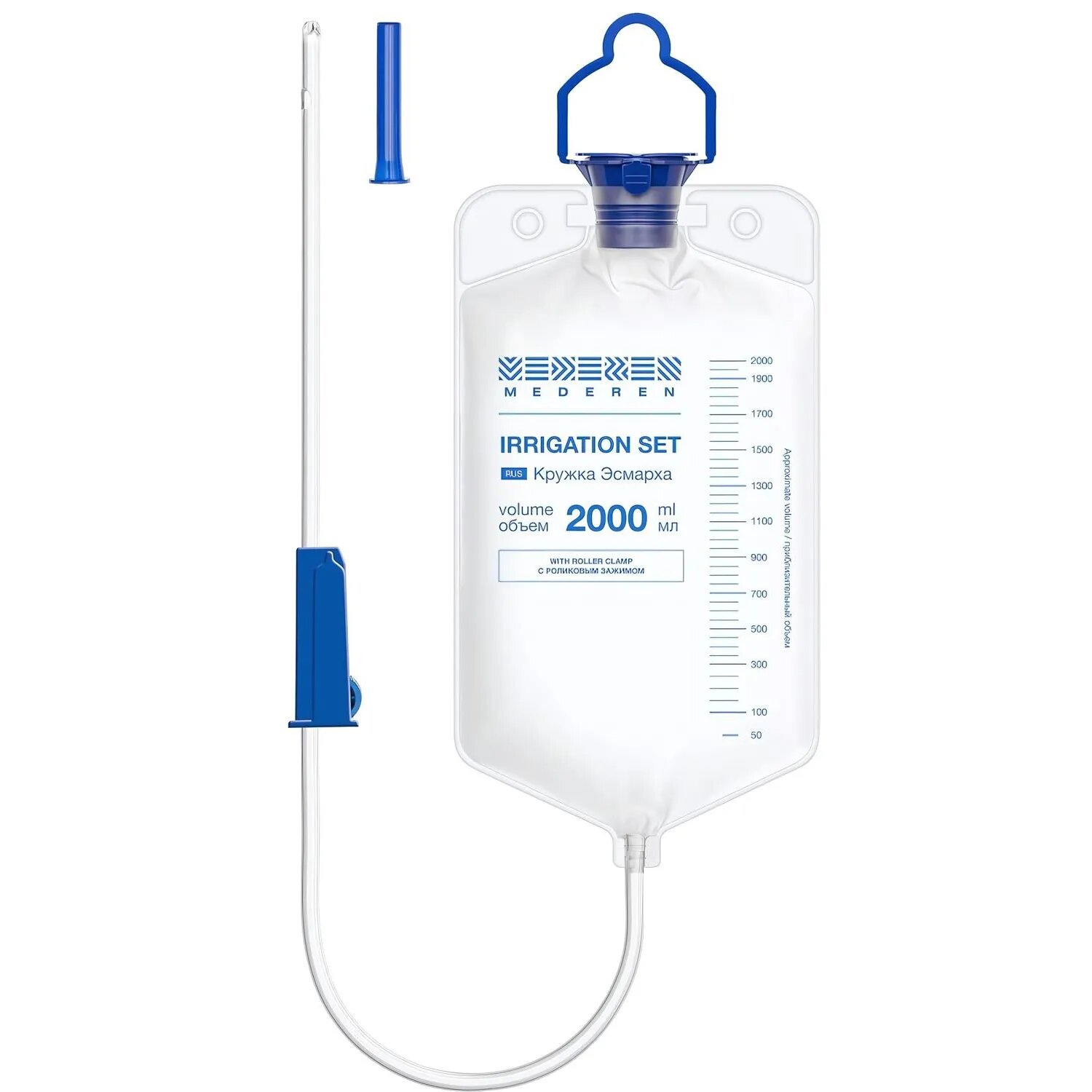 Кружка Эсмарха Mederen однораз. стерил. с рол. заж,2.0л, 0316-M100-03