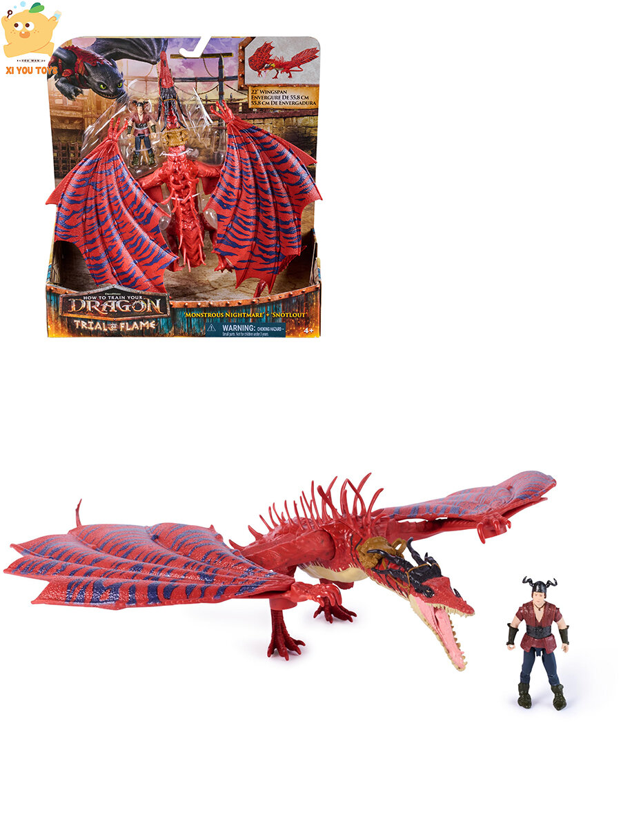 How To Train Your Dragon Trial of Flame Monstrous Nightmare & Snotlout / Чудовищный Кошмар И Сморкала-Это Шарнирные Куклы, Подходящие Для Детей В Возрасте От 4 Лет И Старше.
