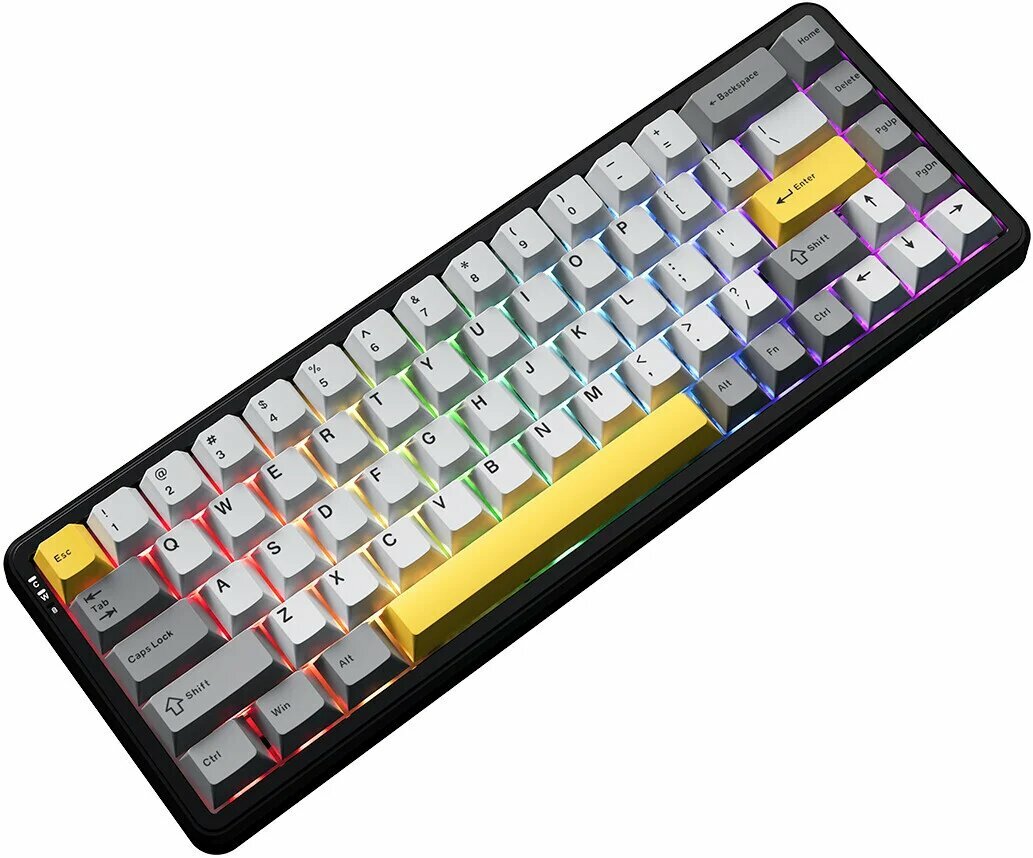 Клавиатура Ajazz AK680 Max, игровая, механическая, подключение USB-A/радио/Bluetooth, подсветка, кириллица