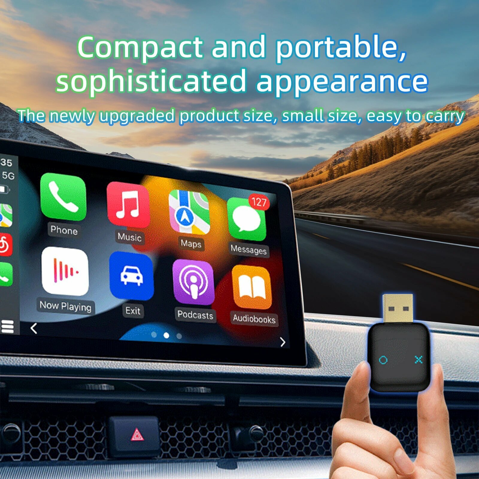 Беспроводной адаптер CarPlay 2-в-1 Binize: проводной CarPlay в беспроводной, Wi-Fi, Bluetooth, Plug and Play для Mazda, Haval, Kia, Volvo