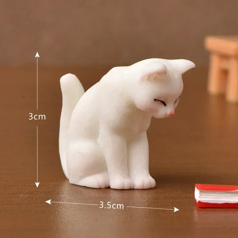 Фигурка котенка белого цвета MOONBIFFY, 3х3.5 см