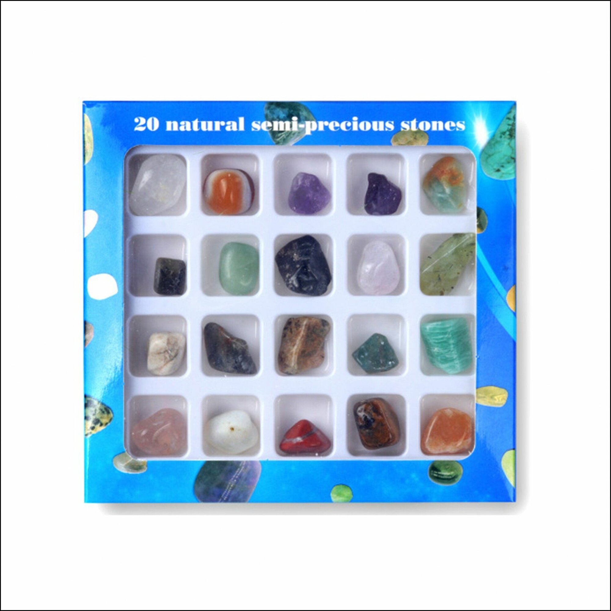 Набор минералов 20 видов натуральных кристаллов и драгоценных камней, материалы для обучения наукам о Земле, образовательные и декоративные