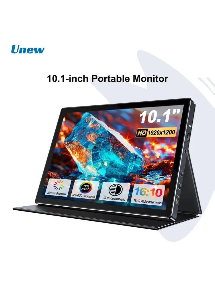 UNEW 10.1" Монитор 10.1" Монитор, черный матовый