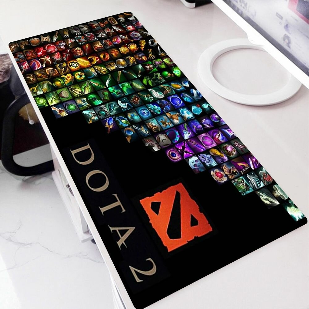 Коврик для мыши "DOTA 2", XXL, нескользящий, игровой, бордовый/светло-серый