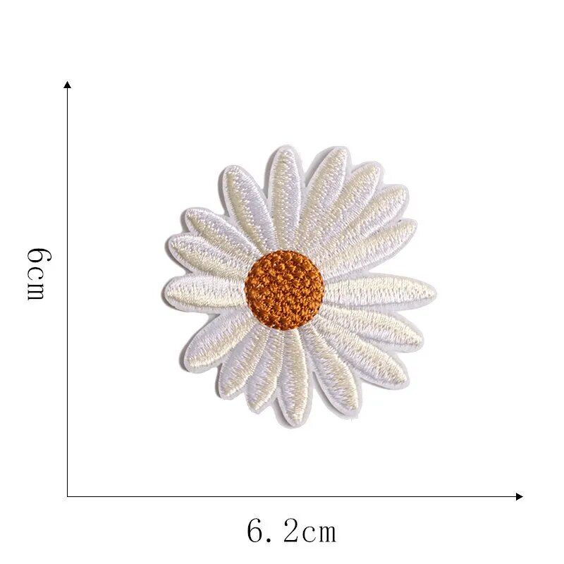 17 шт. вышитых аппликаций Цветок ромашки для куртки (белые)