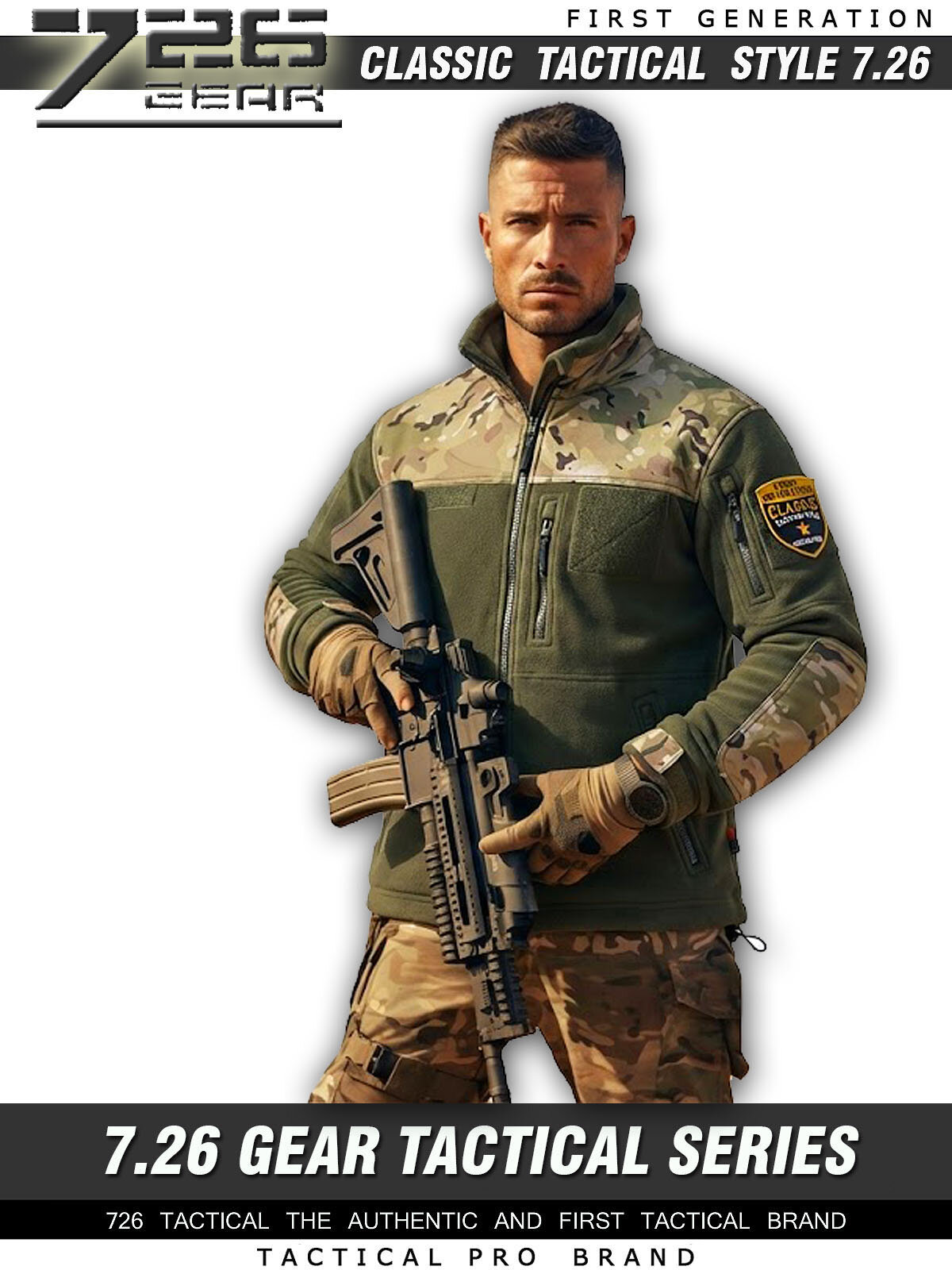 Тактическая флисовая куртка 1399 7.26 Gear Olive Green/ Multicam L
