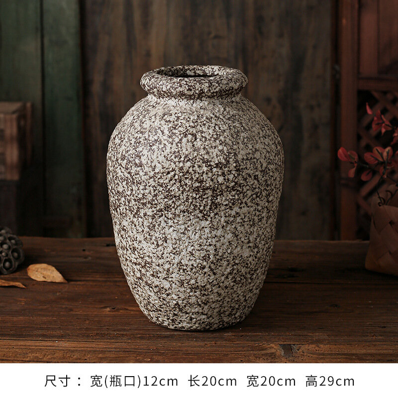 Ретро-вазы в новом китайском стиле, декоративные керамические украшения в деревенском стиле для прихожей, прикроватной тумбочки, тумбы под телевизор, для цветочных композиций, керамическая ваза для дома.