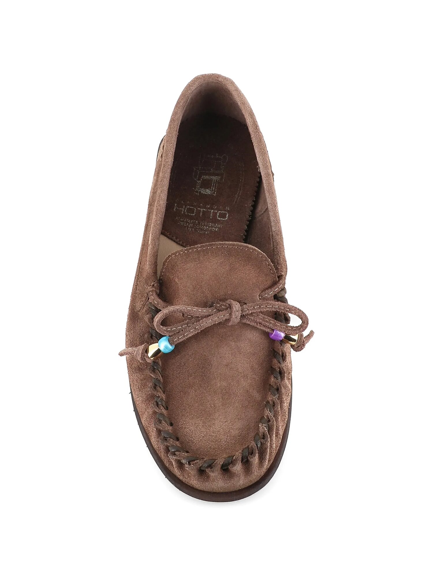 Лоферы Alexander Hotto Beaded-embellishment tie loafers, размер 37,5, brown — фото 1
