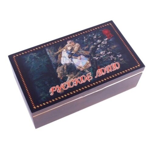 Русское лото Иван-Царевич, Ладья-С, бочонки и шкатулка из дерева, 24 карточки