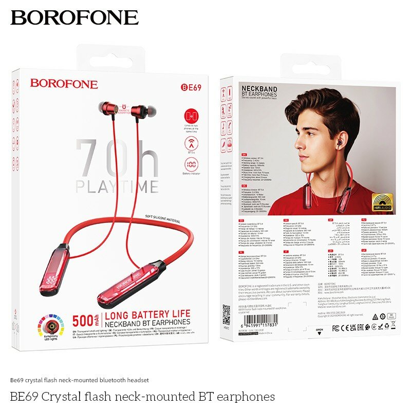 Беспроводные наушники BOROFONE BE72 для спорта и игр, высококачественные новые Bluetooth-наушники для бега для мужчин и