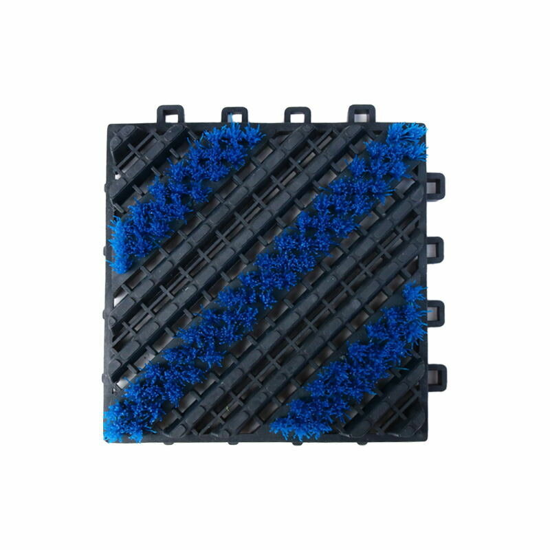 Серый фон с синими щетками коврик, 15x15x2.5 см, нескользящий для улицы и входа