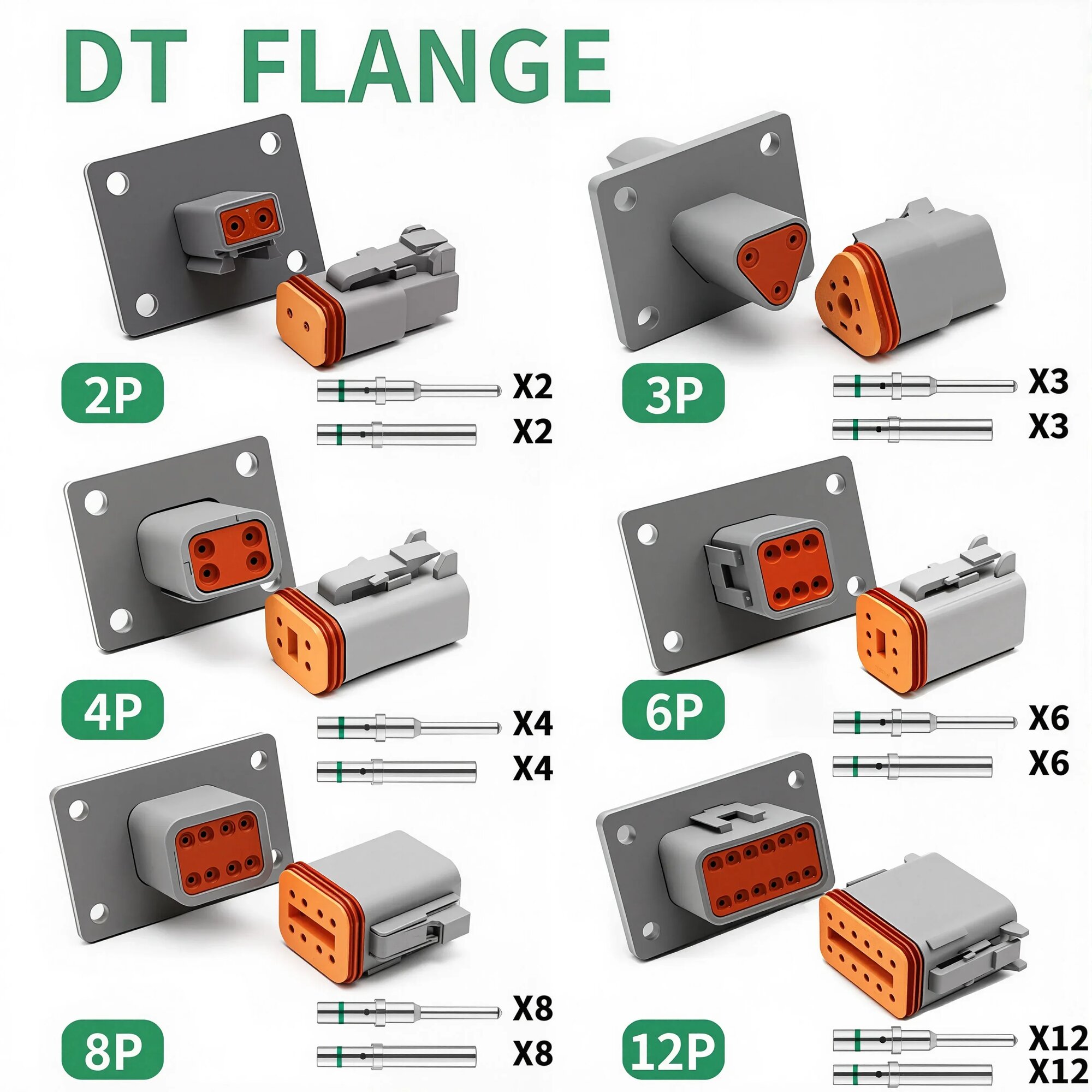 Комплект разъемов DEUTSCH DT/DTM/DTP/DT15/DT13