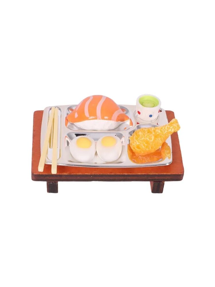 (1 набор) Аксессуары для кукольного домика 1/12 - суши с лососем