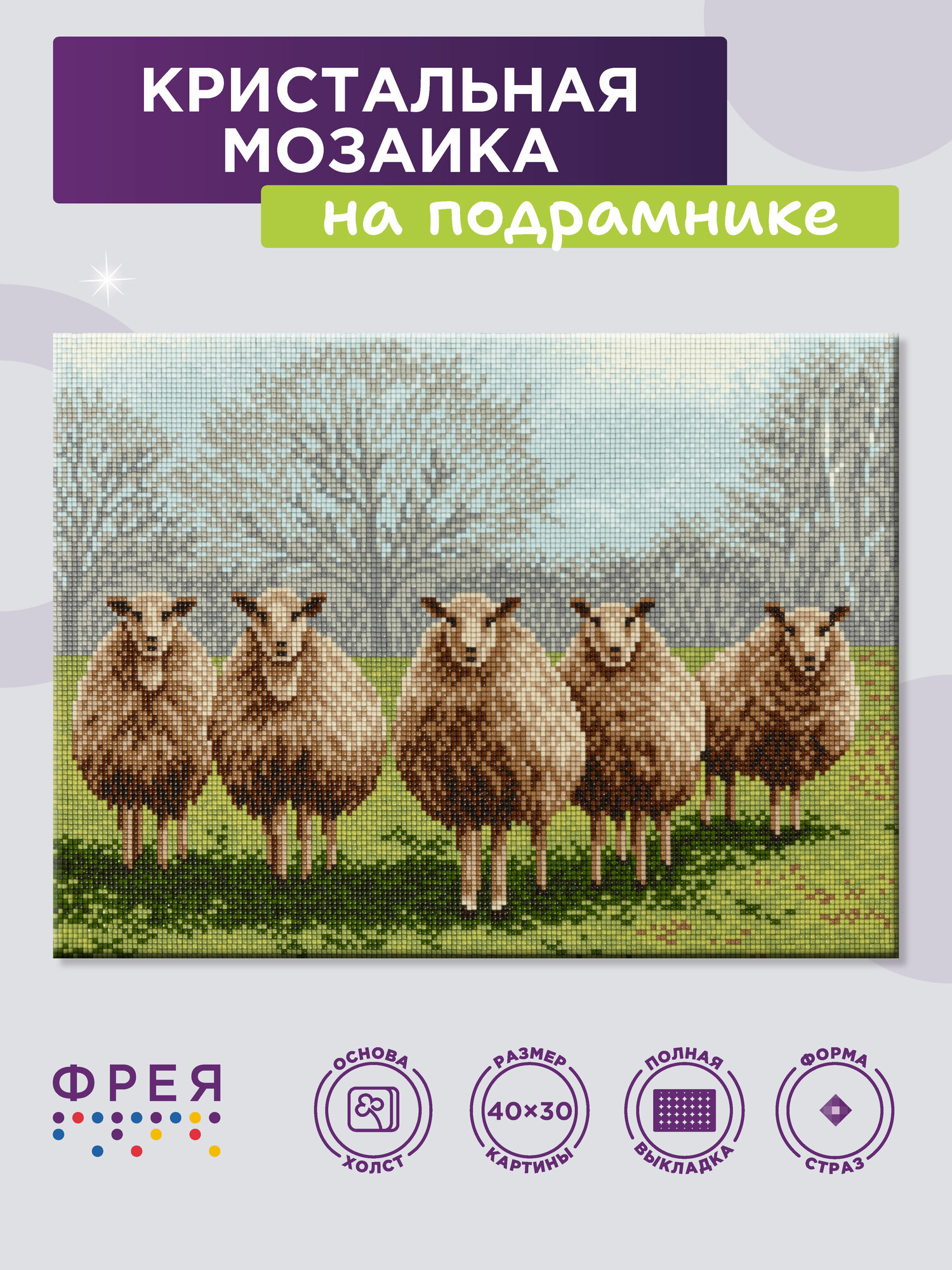 Алмазная (кристальная) мозаика с холстом на подрамнике 30 х 40 см "фрея" ALPD-220 "Отважная пятерка"