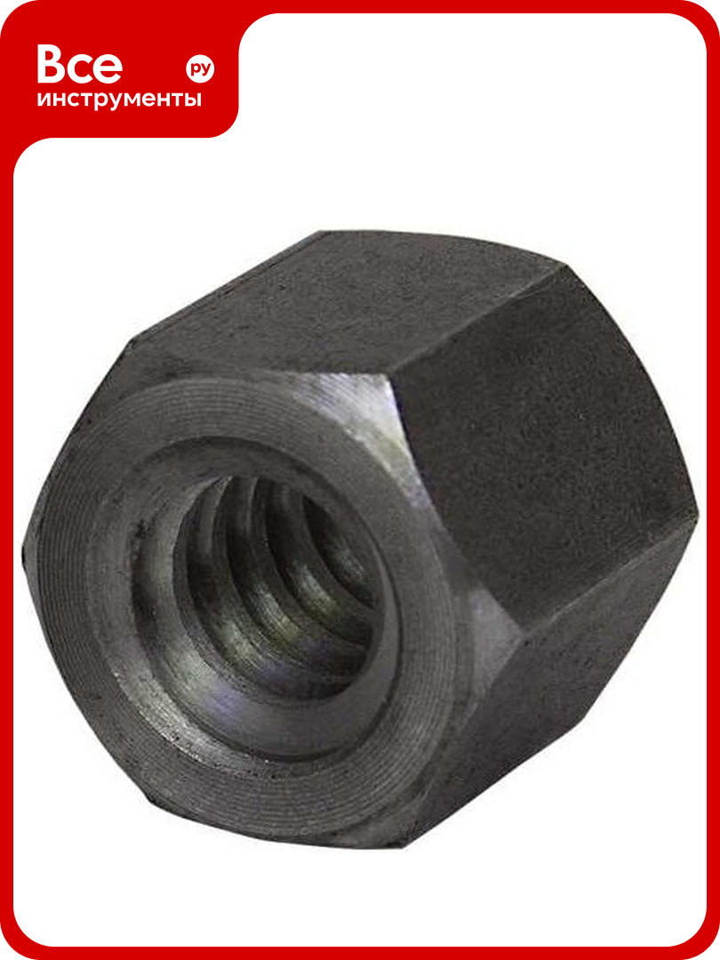 Гайка Море-Метизов DIN 6330 класс прочности 10.0 оксид М6, 25 шт. GAYKA633010OМ625М, стальная, правосторонняя резьба