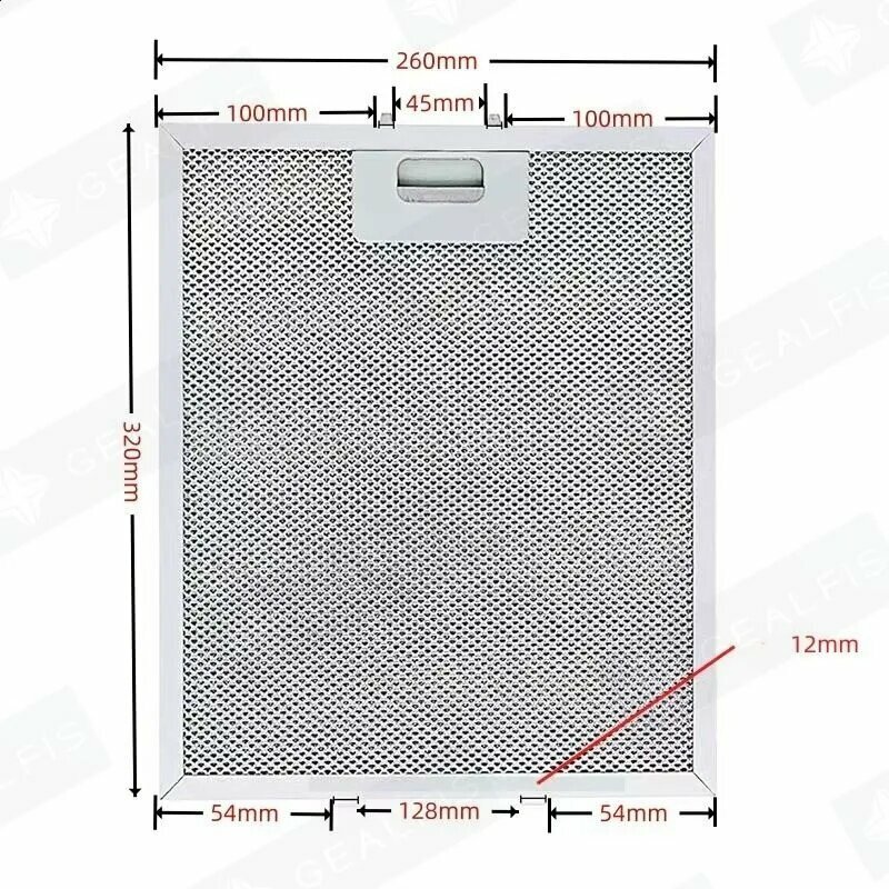 1 шт. 480122102168 Масляный фильтр вытяжки 320 x 260 мм Elica, AEG, Whirlpool, KIT0010805, Electrolux, Bauknecht