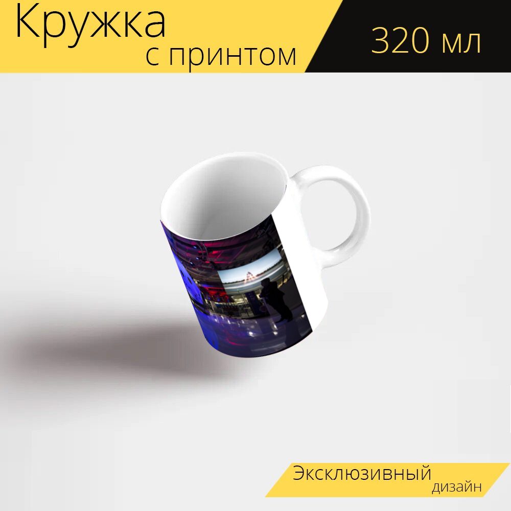 Кружка с рисунком, принтом "Космический корабль, spacex, космический модуль" 320 мл.