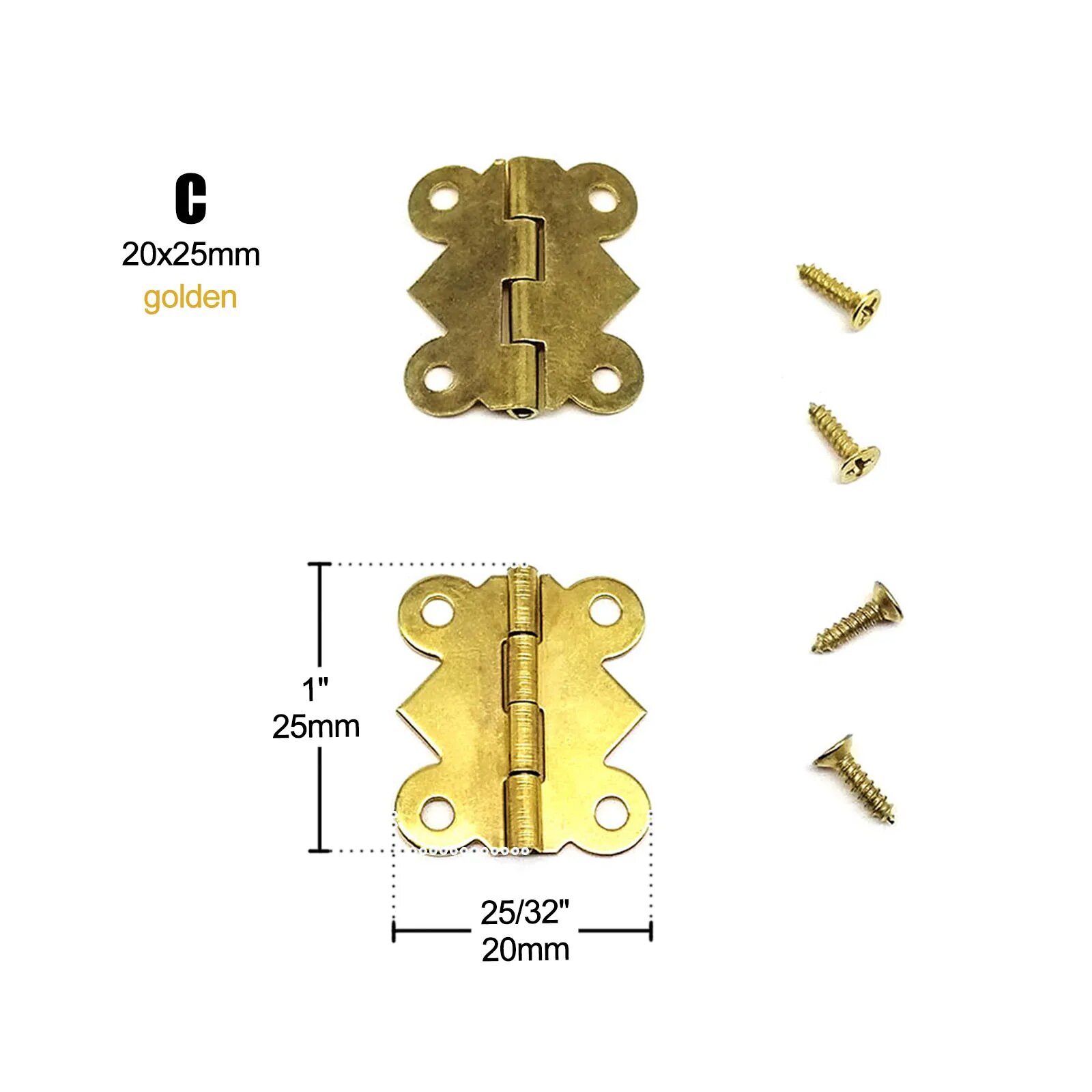 Мебельные петли HZYUEGOU латунные и железные C 20x25mm golden