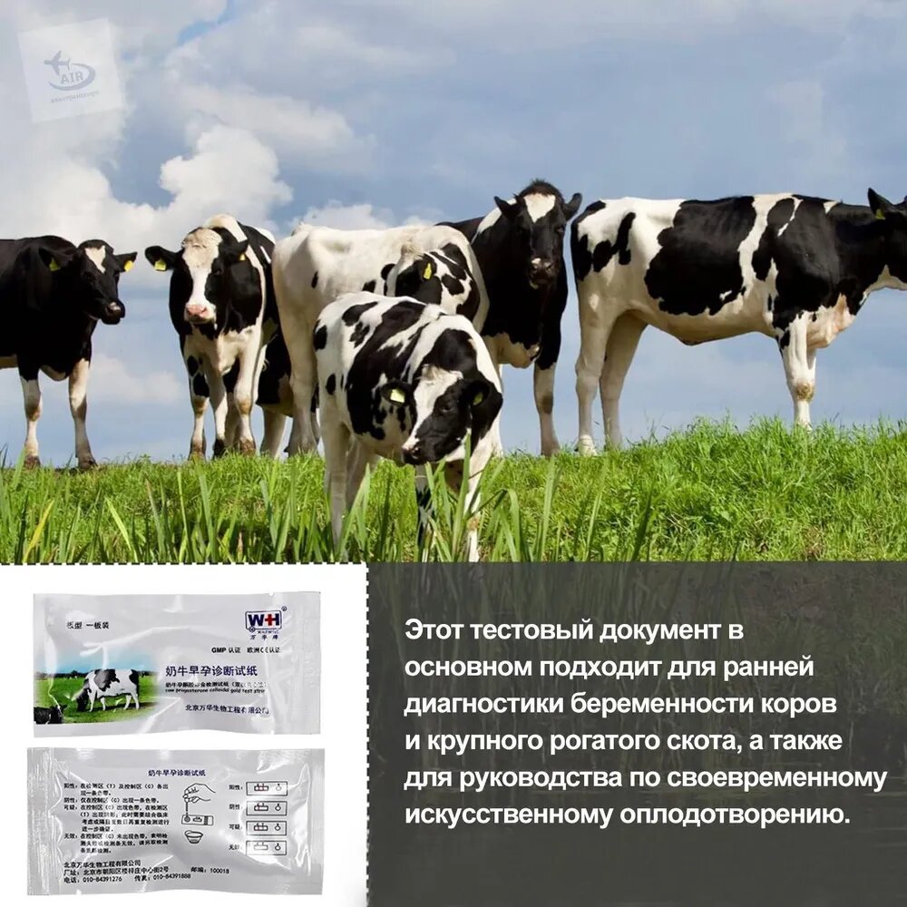 Тест на беременность у коров, полоска для теста на беременность коровы, ПП, 7,5 х 2,2 см — фото 1