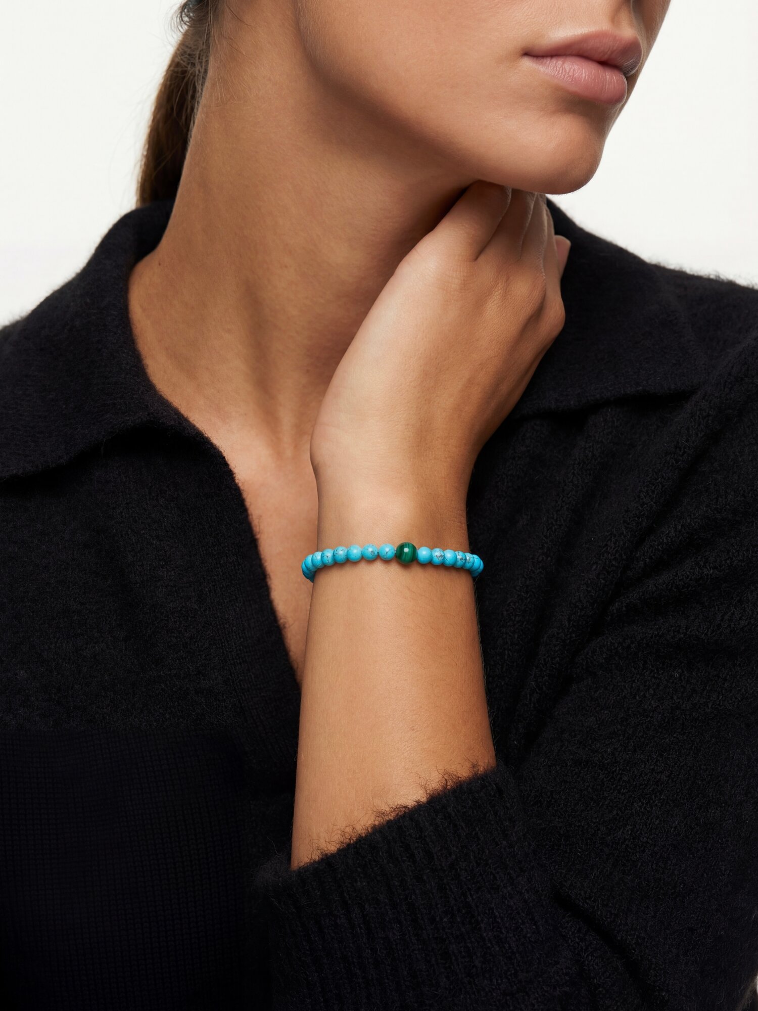 Браслет, серебро, 925 проба, коралл, говлит