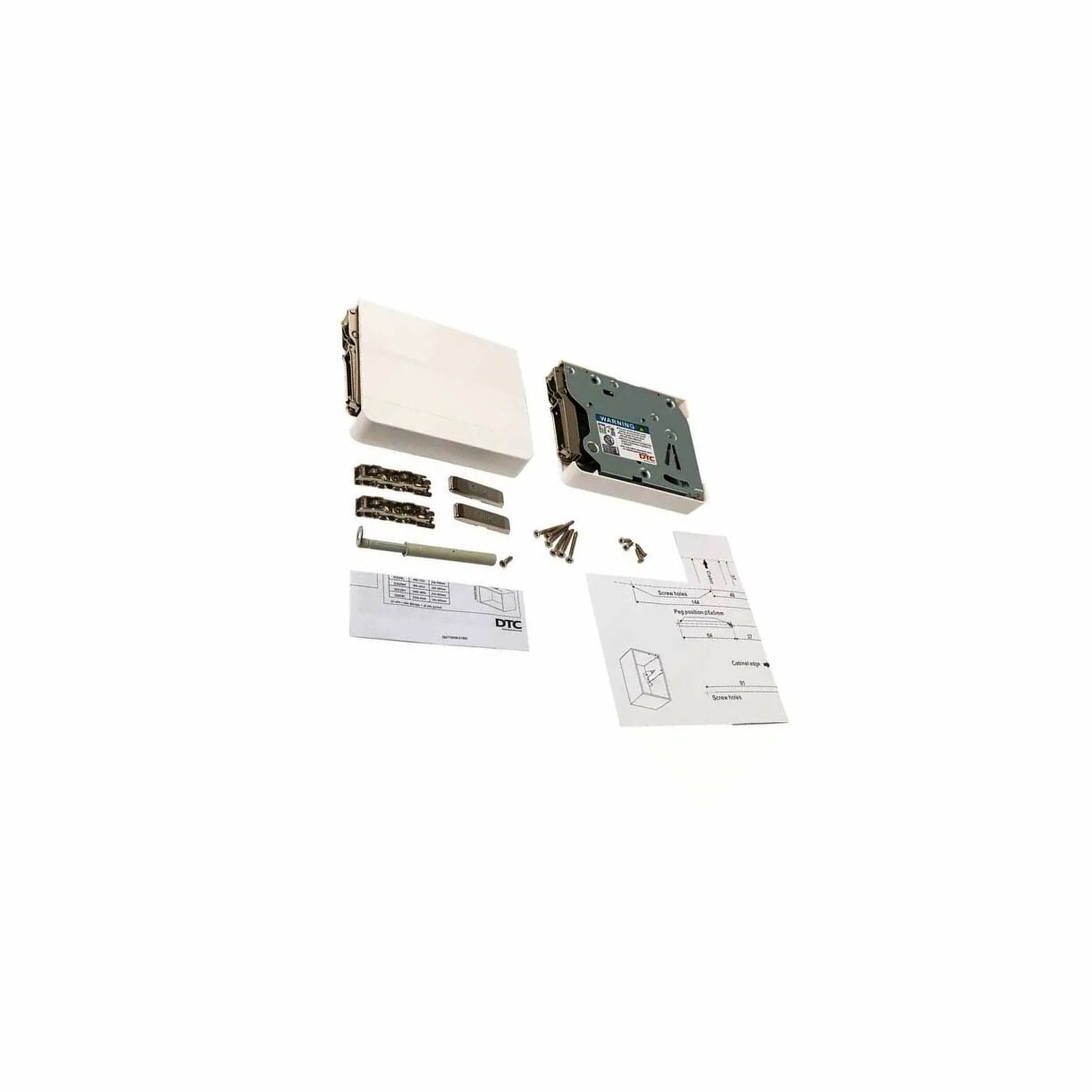 Комплект подъемного механизма TOP STAY SQ NEW для откидных фасадов, индекс нагрузки 480-1250, высота фасада h 250-400 мм, белый 1 ком.