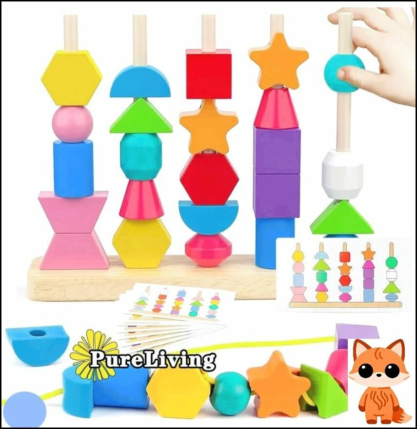 Деревянный сортер Монтессори для малышей 1-3 развивающая игрушка на моторику