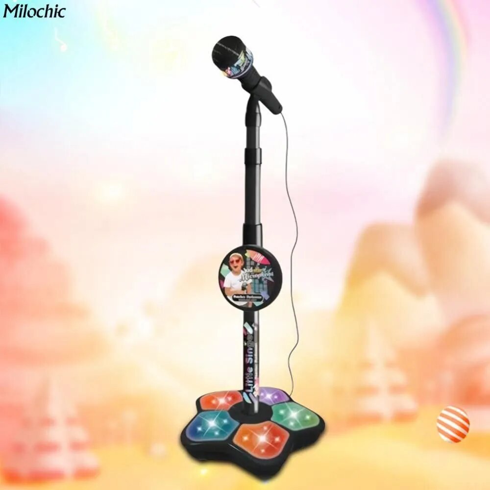 Супер ослепительная детская игрушка-микрофон, 5 лампочек, регулируется по высоте, прочная, необходима для развлечения, развивает уверенность в себе