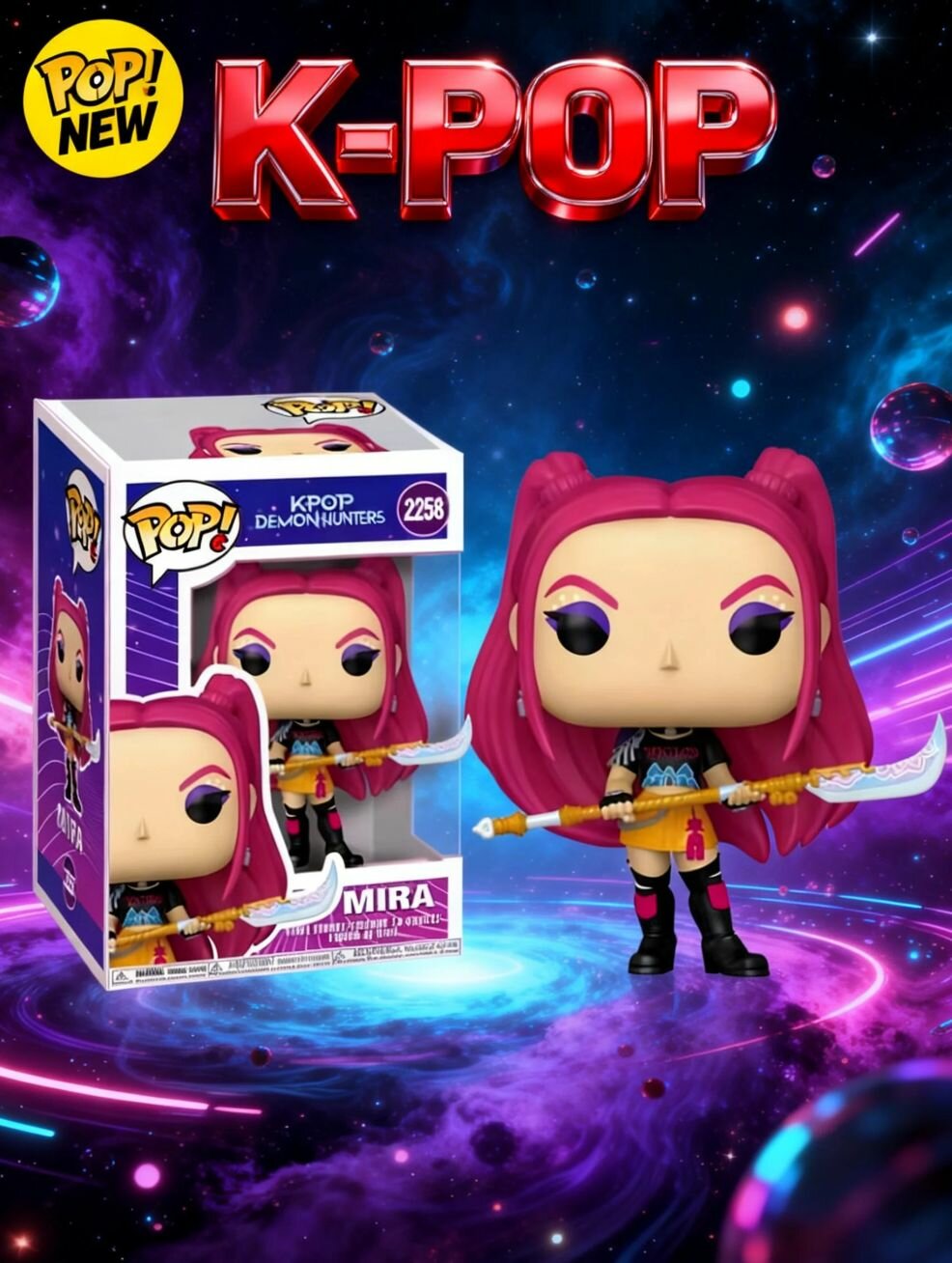 Фигурка Funko POP! Новогодний подарокФигурка K-Pop Demon Hunters, Отряд охотниц на ведьм-MIRA ,2258